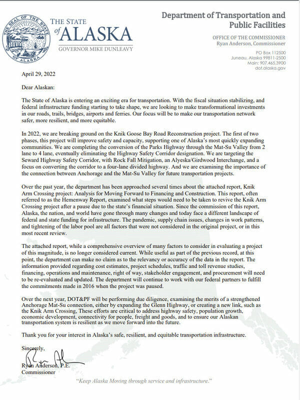 anderson letter - The Alaska Landmine